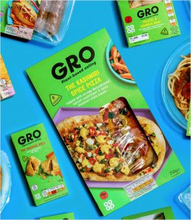 Robot Food Creates New Vegan Brand 'GRO' for Co-op - Logo-Designer.co