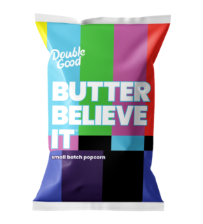 Double Good Popcorn Unveils New Logo and Packaging Design - Logo ...
