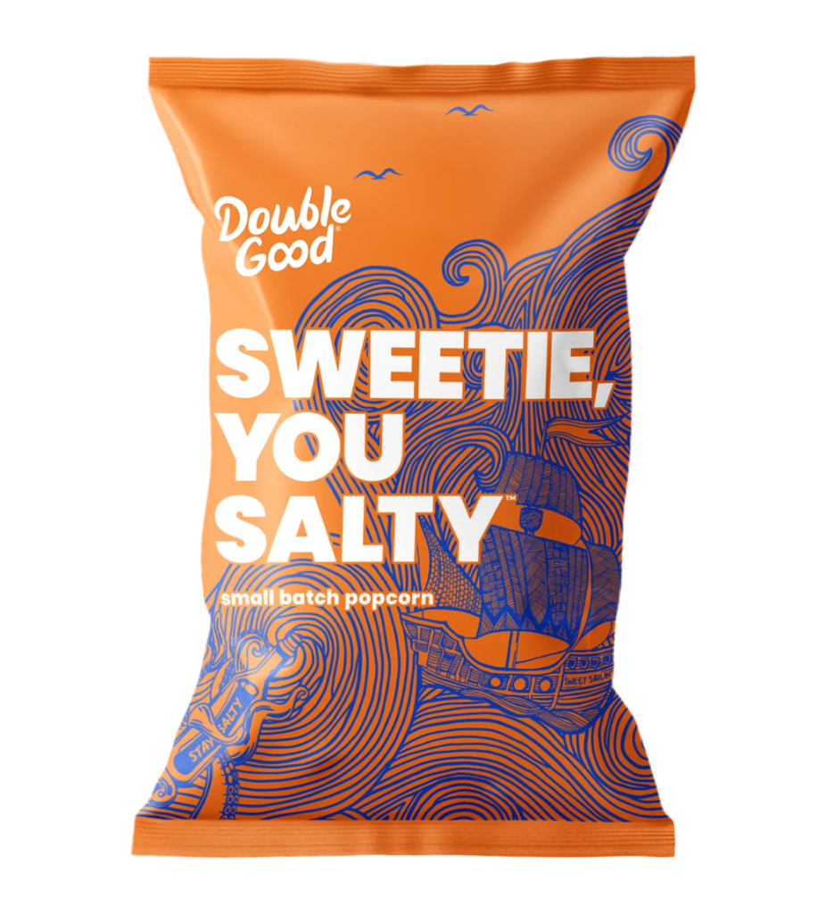 Double Good Popcorn Unveils New Logo and Packaging Design - Logo ...