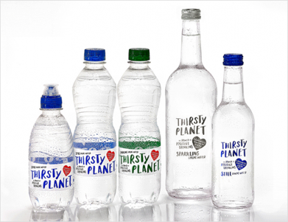 Thompson Brand Partners Rebrand ‘Thirsty Planet’ Water - Logo Designer