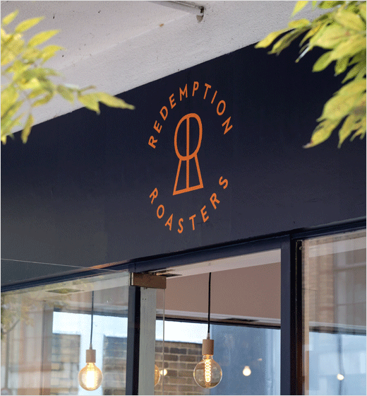 'Redemption Roasters' Coffee Gets Branded by Here Design - Logo-Designer.co